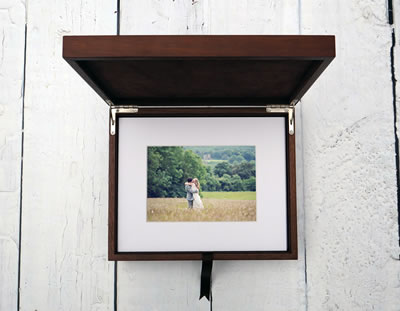 Premium Wood 10x8 Folio Boxes with USB Flash Drive for Photographers | 3XM